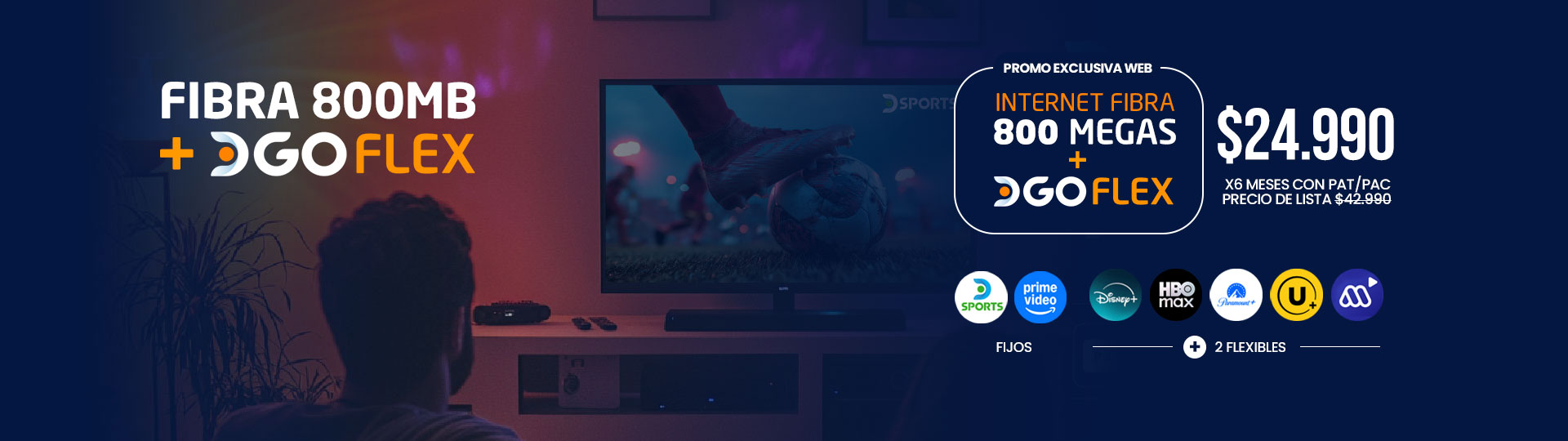 Internet Fibra 800MB + DGO Flex
